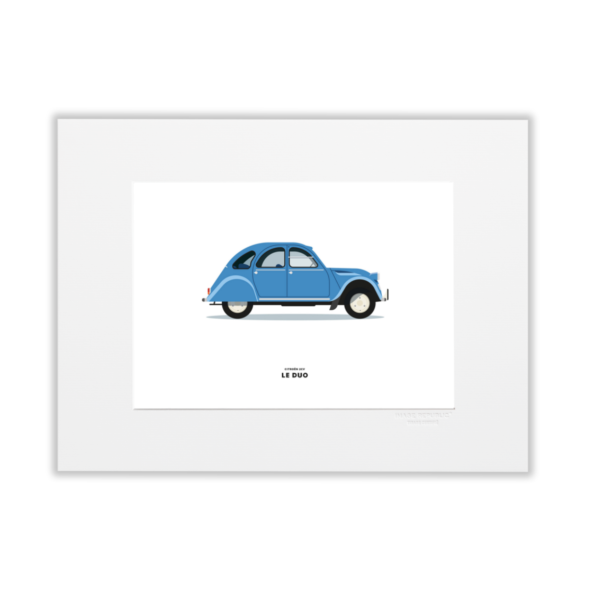 affiche le duo citroen 2cv bleue - 30 x 40 cm - image republic | fleux ...