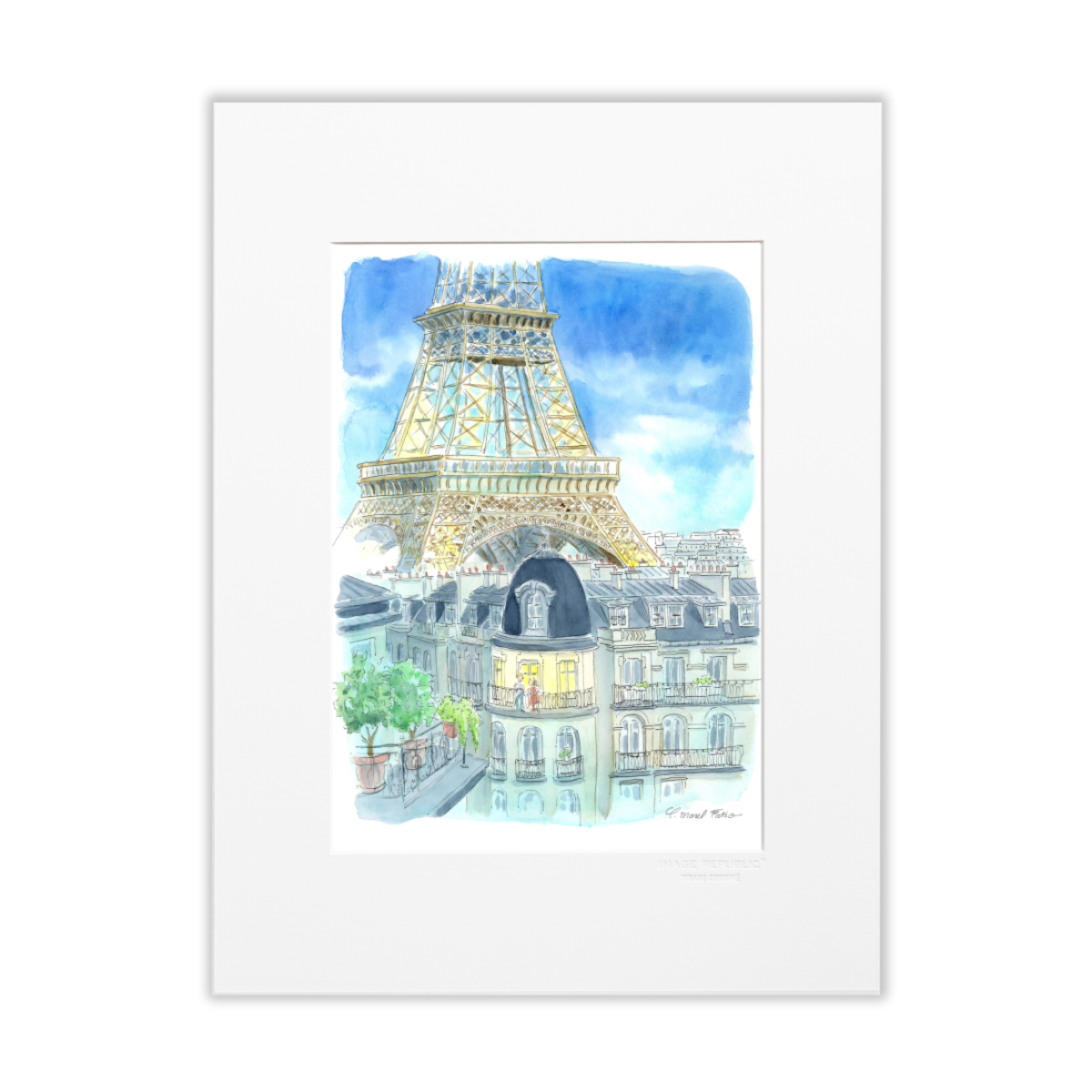 affiche claire morel fatio n°90 - à l'ombre de la tour eiffel - 30 x 40 ...