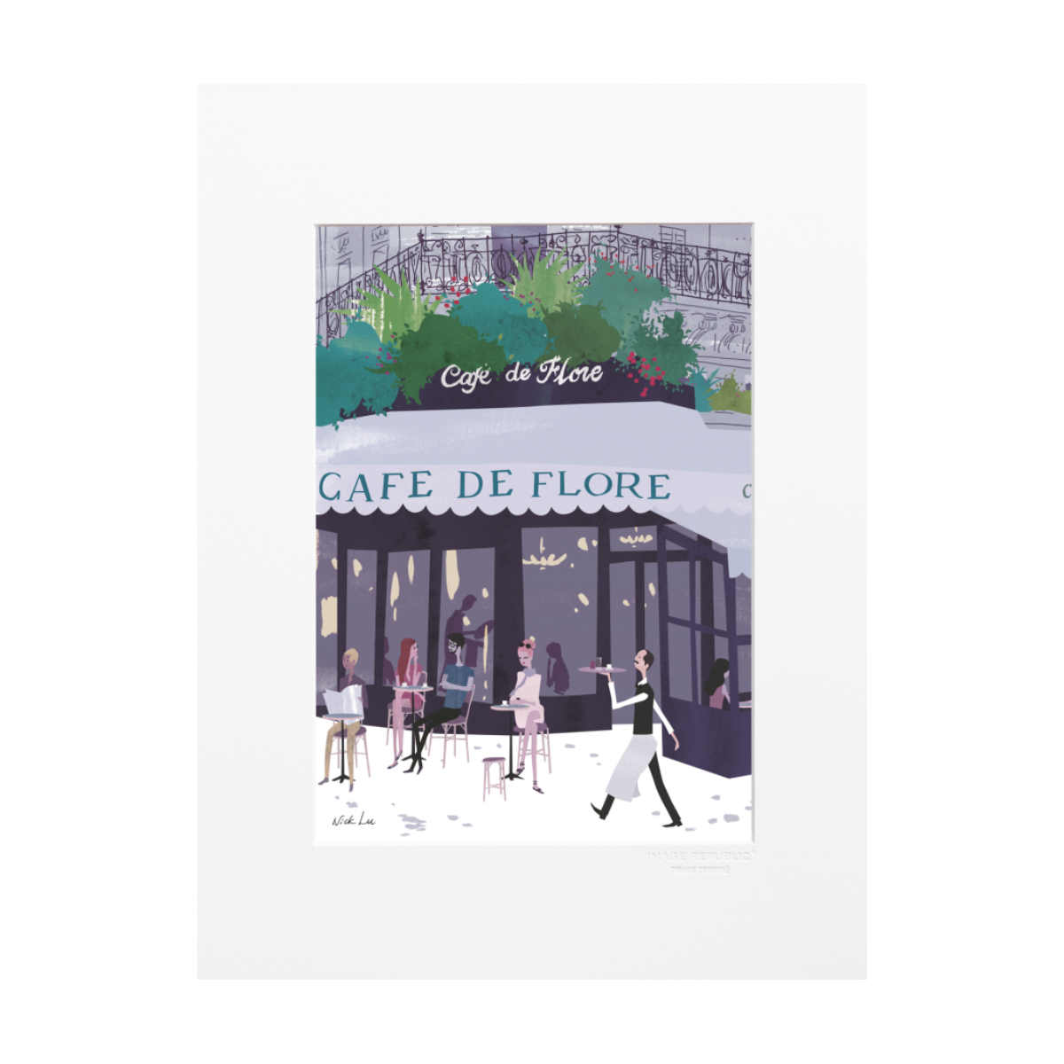 Affiche Paris Café de Flore - WLPP - 22x22cm - Image republic | Fleux