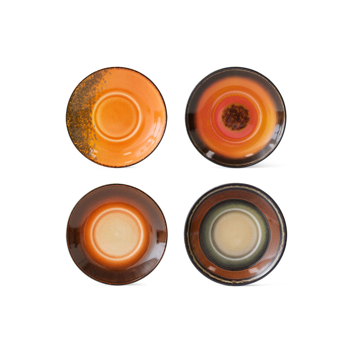Set of 4 70'S Ceramic Roast Saucers - HK Living | Fleux