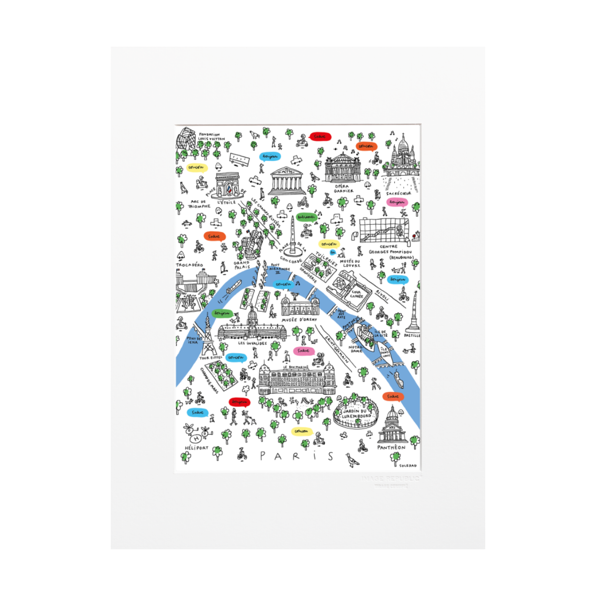 affiche soledad 2021 ballon coeur - 22x22 cm - image republic | fleux ...