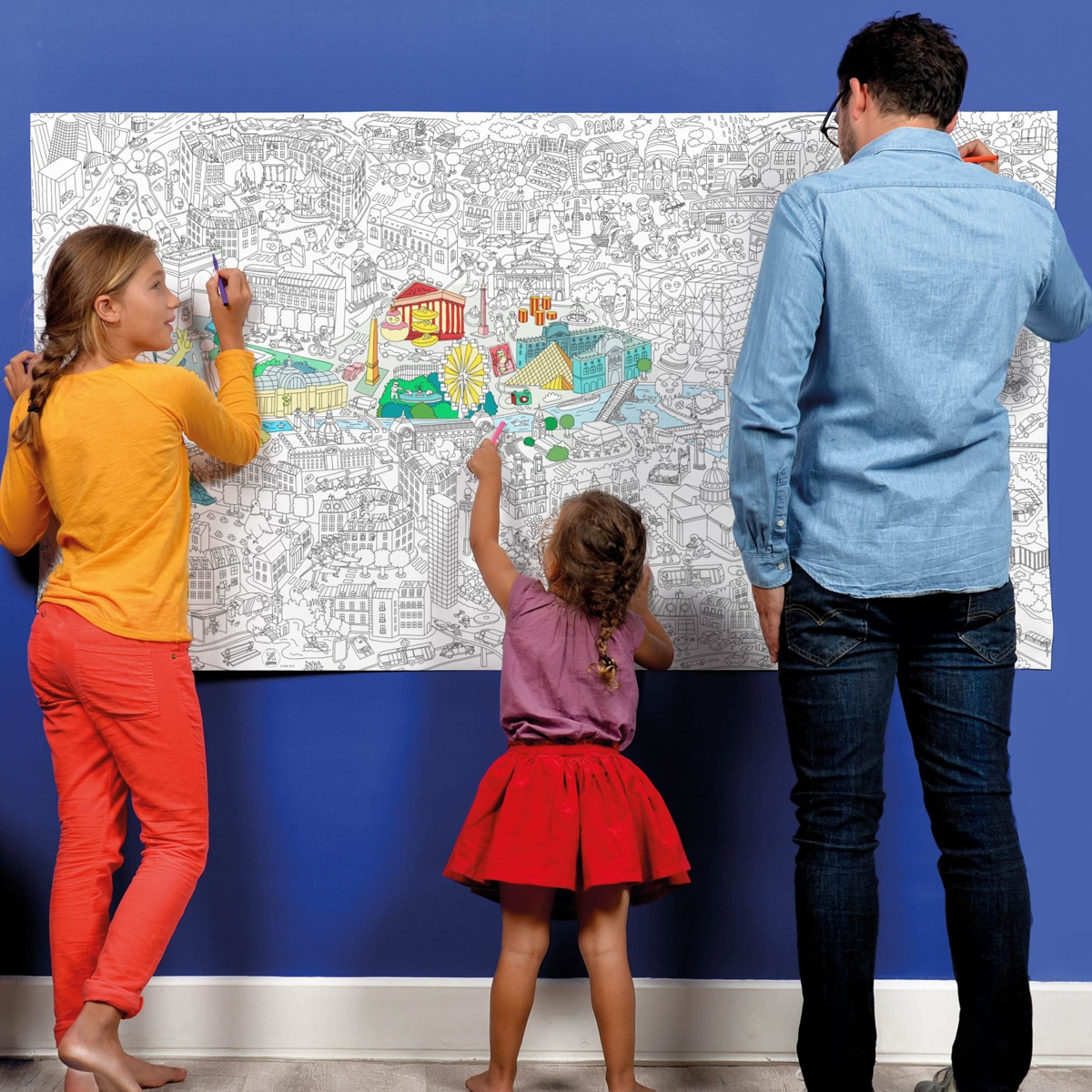 Poster Geant A Colorier - Paris -Omy - Fleux