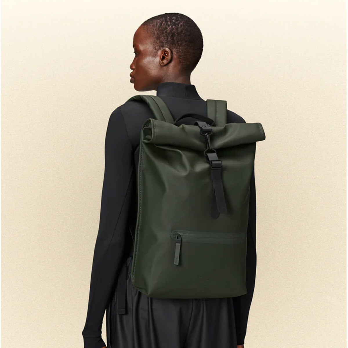 Sac à dos Rolltop Rucksack Aw23 W3 - Vert - Rains | Fleux