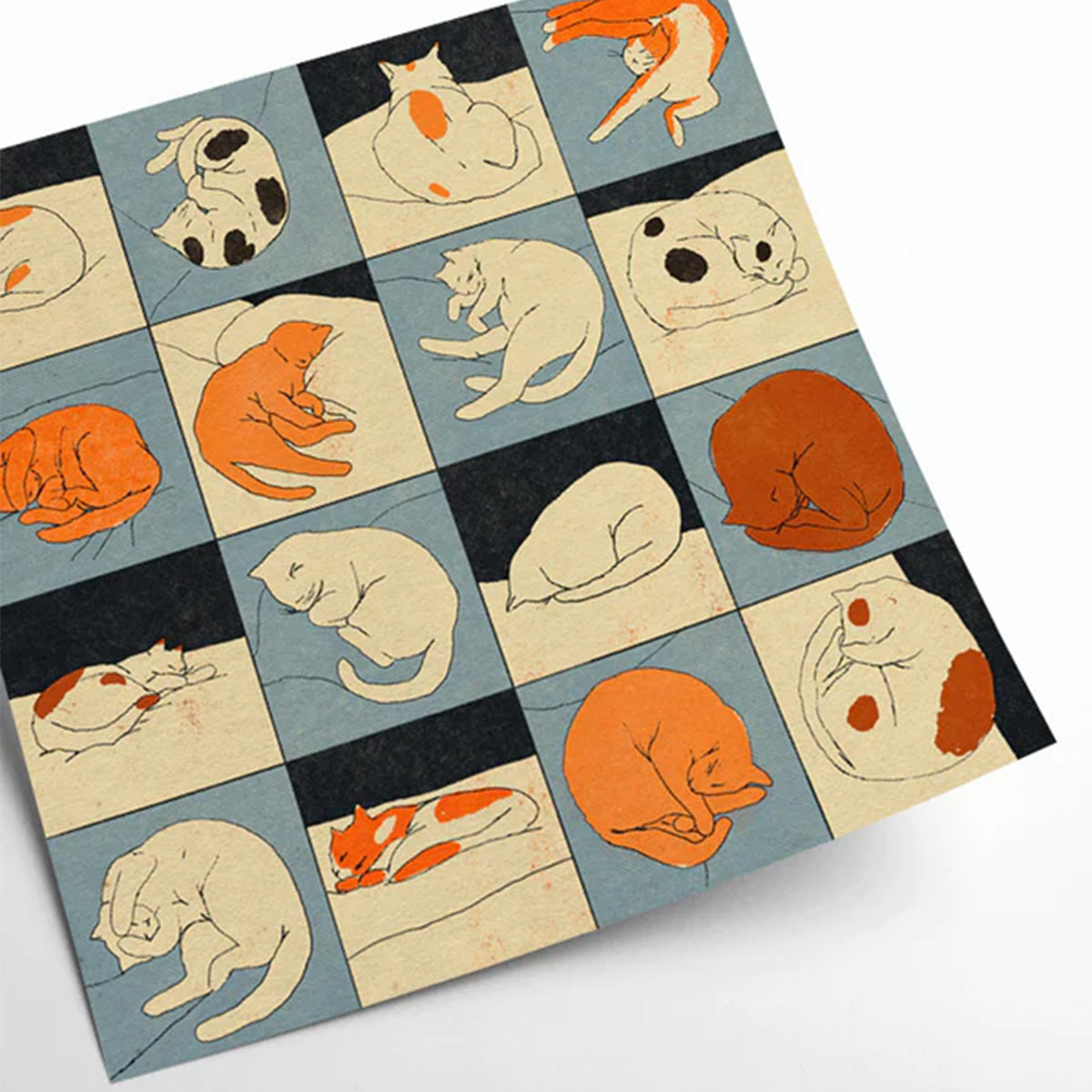 affiche sleeping cat - 50 x 50 cm - pstr studio | fleux – Fleux