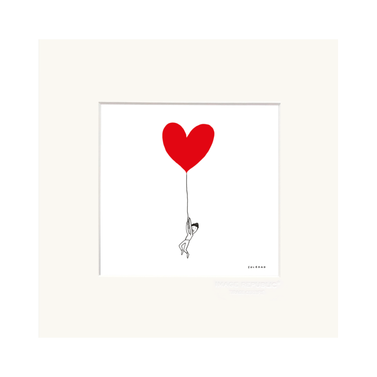 affiche soledad 2021 ballon coeur - 22x22 cm - image republic | fleux ...