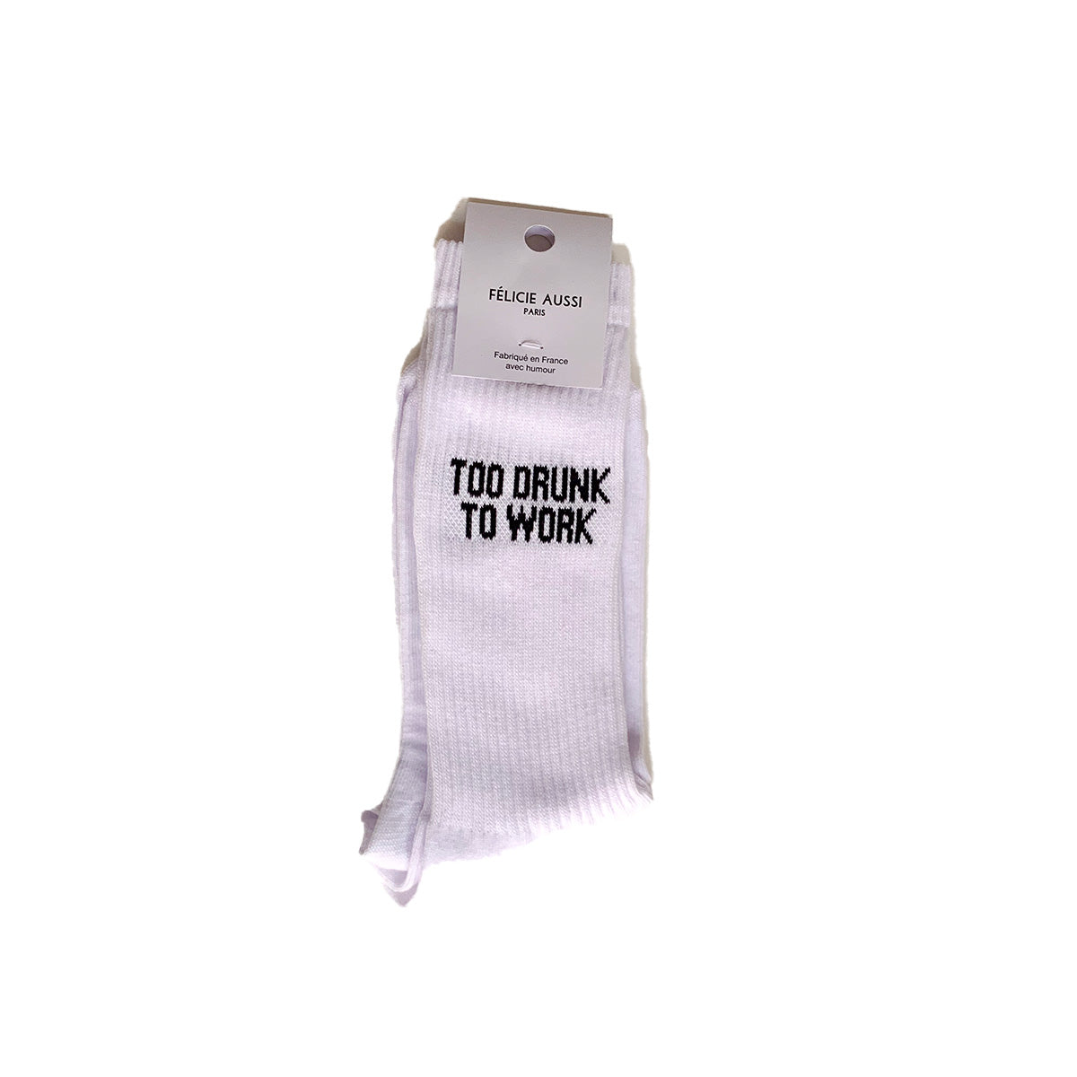 Chaussettes Too Drunk To Work 40/45 - Blanc - Félicie Aussi | Fleux