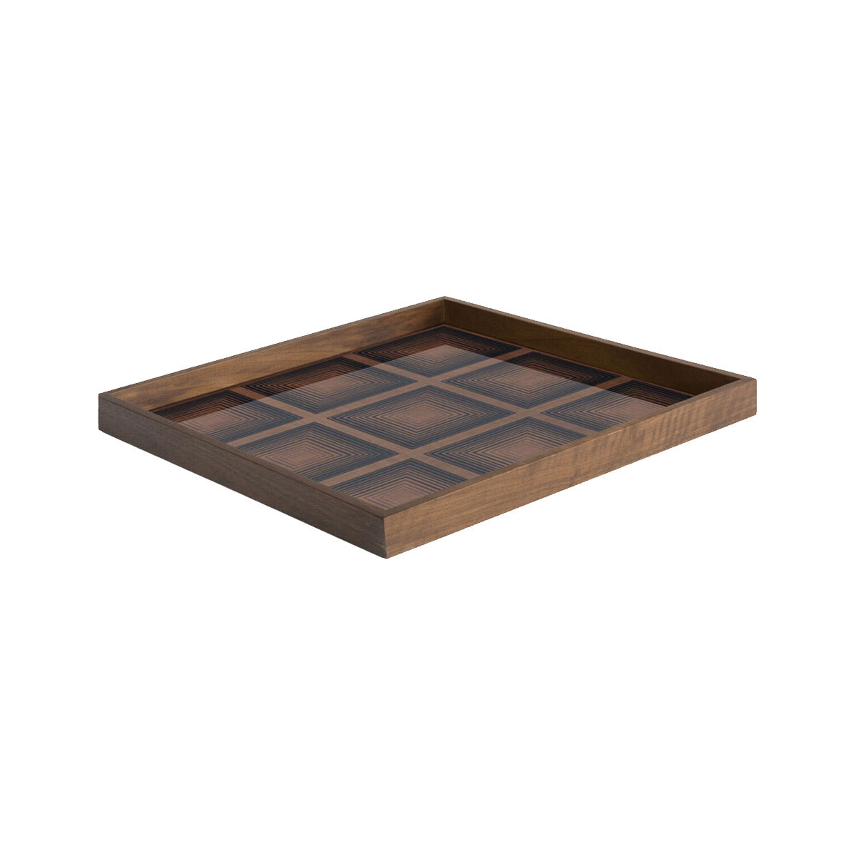 square glass tray ink squares L 51 x W 51 cm - ethniccraft | flowers ...