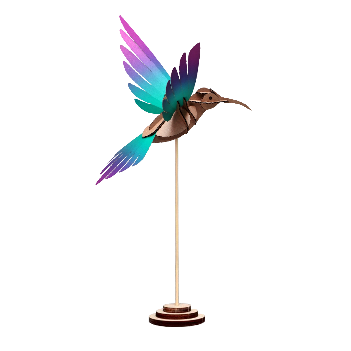 Green & Purple Hummingbird Origami Trophy - Assembli – Fleux