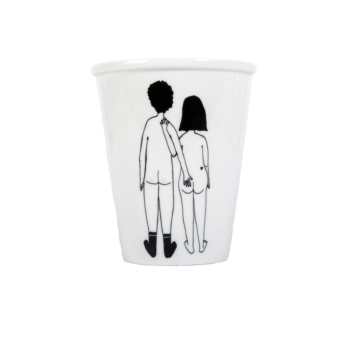 gobelet couple nu de dos en porcelaine H 9,5 x ⌀ 8 cm - helen b | fleux – Fleux