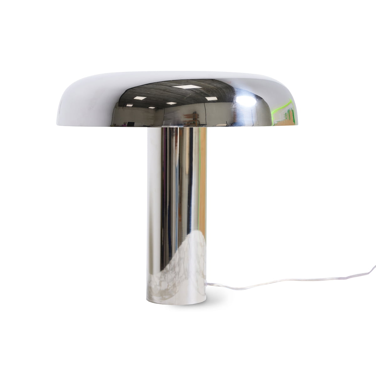 mushroom table lamp - ø 39 xh 38 cm - chrome - hk living | flowers – Fleux