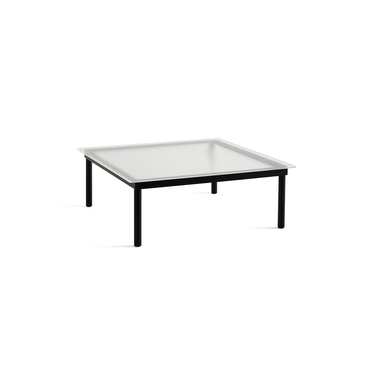 kofi coffee table in black solid oak & clear reed glass - l 100 x w 100 ...