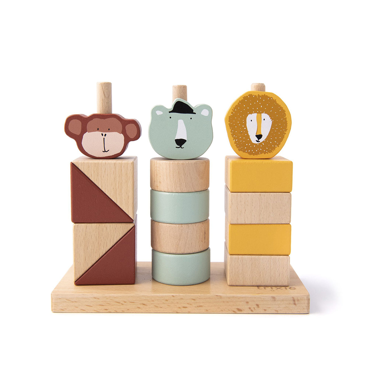 wooden stacking animal blocks L 14 x W 16 x 7 cm | flowers – Fleux